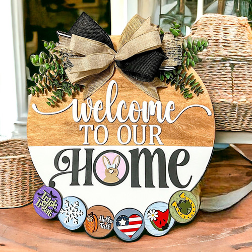 Interchangeable Wooden Door Sign | PaintedPalette