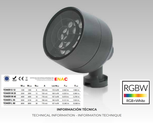 ROUND FLOOD LED LIGHT RGBW MODEL TOWER L- 90 RGBW | MORE THAN LIGHT MIDD