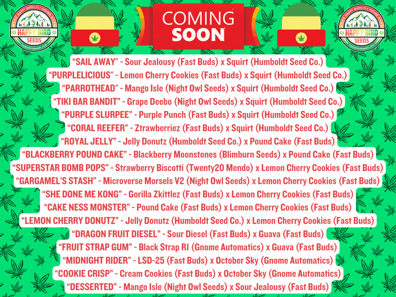 Happy Bird Seeds | Rare Small Batch Feminized and Autoflower Seeds