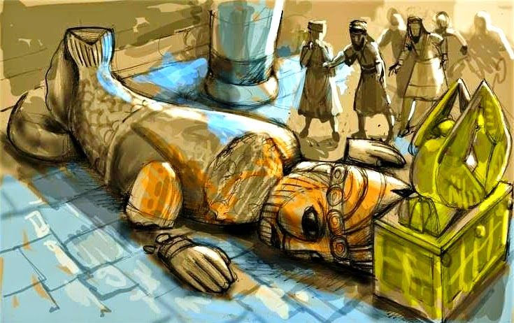 Poole on 1 Samuel 5:4, 5: Dagon Shattered before the Ark!