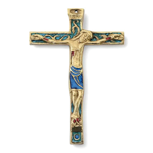 Medieval Wall Crucifix in Enamelled Bronze | Cathedral Shop