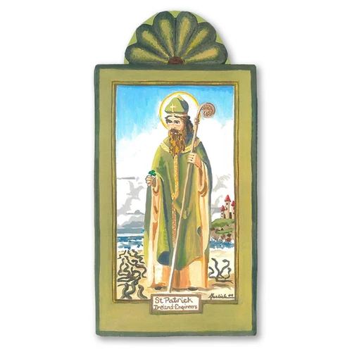 St Patrick Mini Wooden Retablo | Cathedral Shop