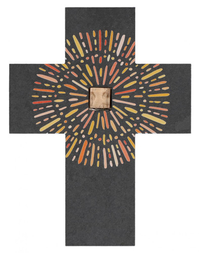 Modern Slate Cross - JESUS IS IN OUR MIDST | Cathedral Shop
