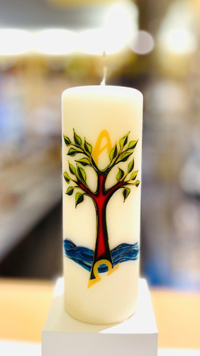 Tree of Life. Alpha and Omega Candle | Cathedral Shop