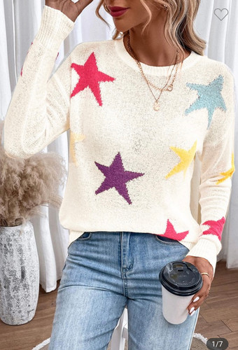 Colorful Star Pattern Sweater | The Perfect Choice