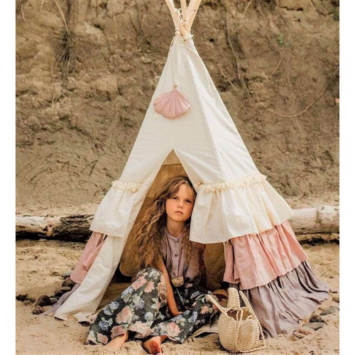 Tipi Nature à volants "Tekoa" | GribouilleTaChambre