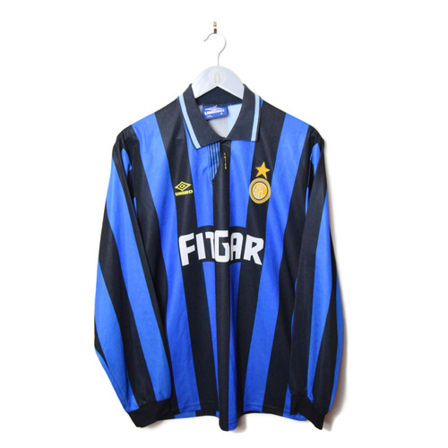 INTER MILAN HOME FOOTBALL SHIRT 1991/92 L/S | Retro Football SS