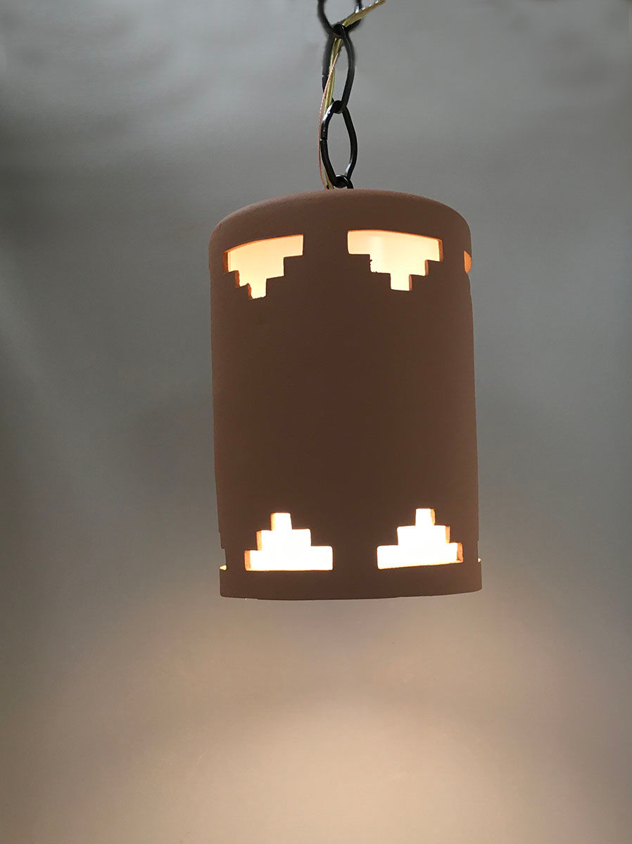 Small Cylinder Pendant with Tier Step Design | lightstylesofsantafe