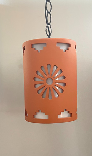 Large Cylinder Pendant with Sunflower Design and Tier Step Necklaces ...