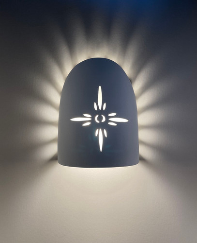 Medium Flared Dome Wall Sconce with Starburst and Side Holes ...