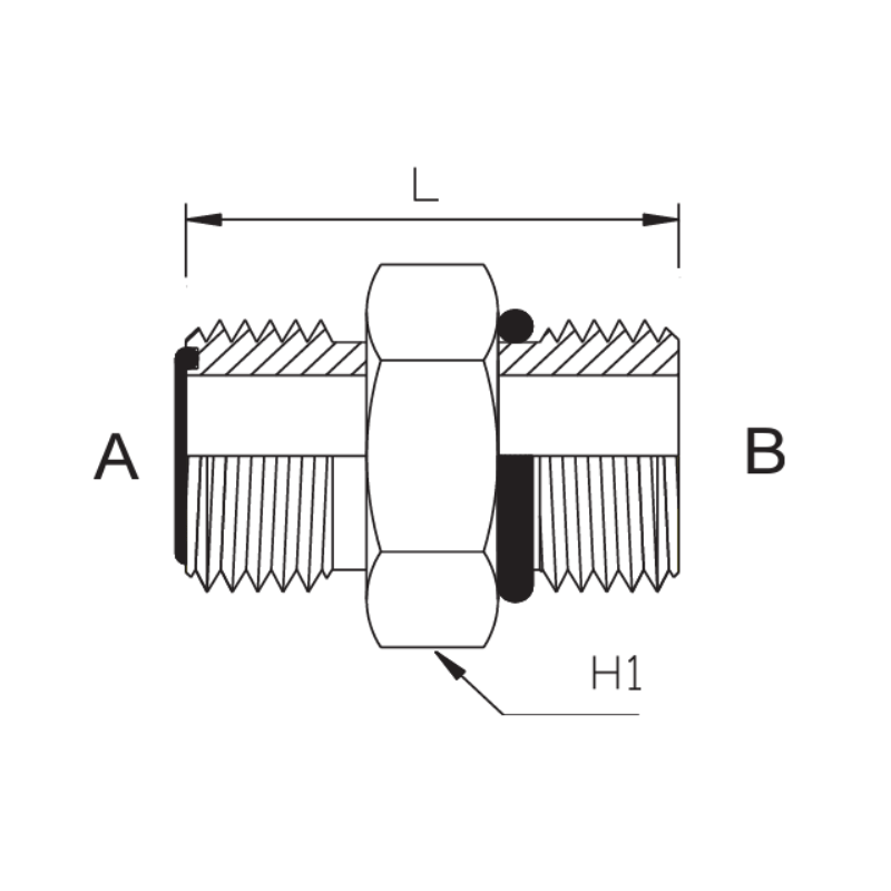 1FO ORFS Male x UNO Male | Spot On Hose and Fittings