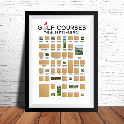 50 BEST GOLF COURSES SCRATCH OFF POSTER - NEW FOR 2024! | Fantasy Golf ...
