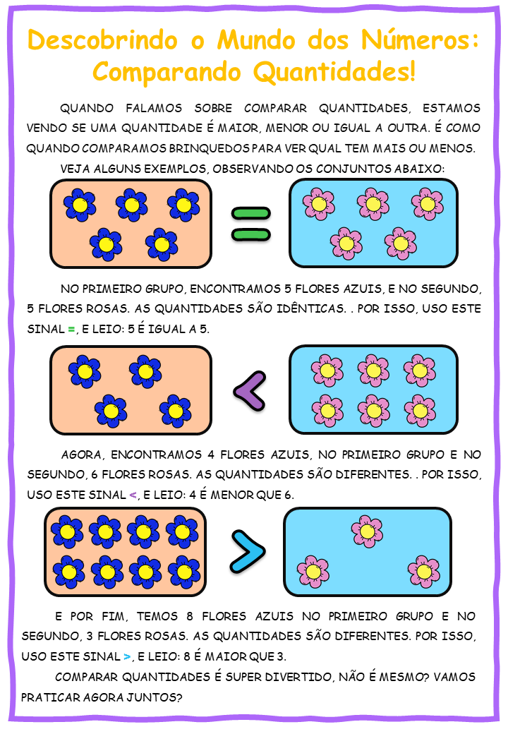 COMPARANDO QUANTIDADES | Prof.ª Daya Pereira