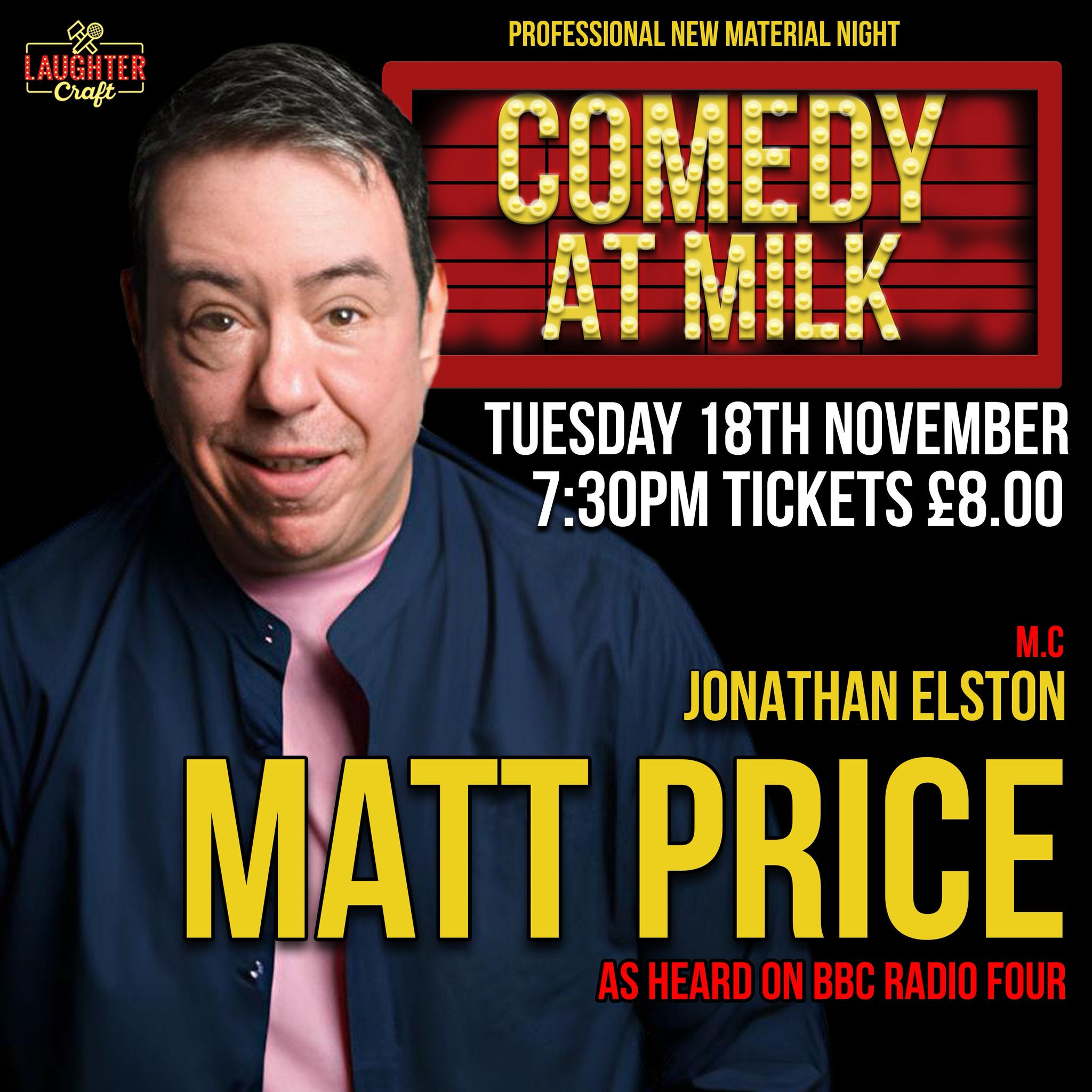 Comedy at Milk - Matt Price | Milk Bar Reading
