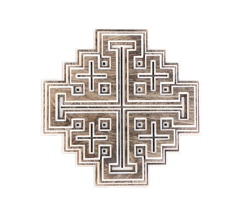 Handcrafted Wooden 6 Layer Jewish Cross | Jk Vinyl Wood Design