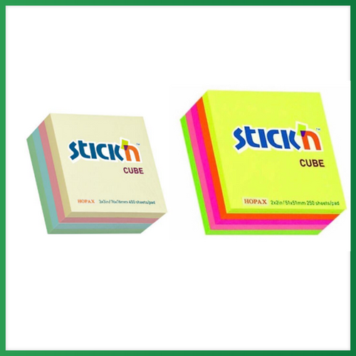 Stick'n Cube 3 colour (100 sheet/pad) | Pustaka Rawang