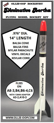 Diminutive Bertha Flying Model Rocket Kit payload Model Rocket | OLLIE ...