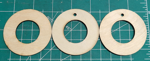 2.5 X 29mm plywood model rocket centering rings. Baltic birch. Estes PS ...