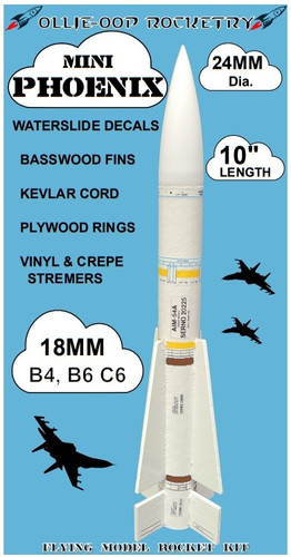 Mini Phoenix Flying Model Rocket BROWN Decals | OLLIE-OOP ROCKETRY