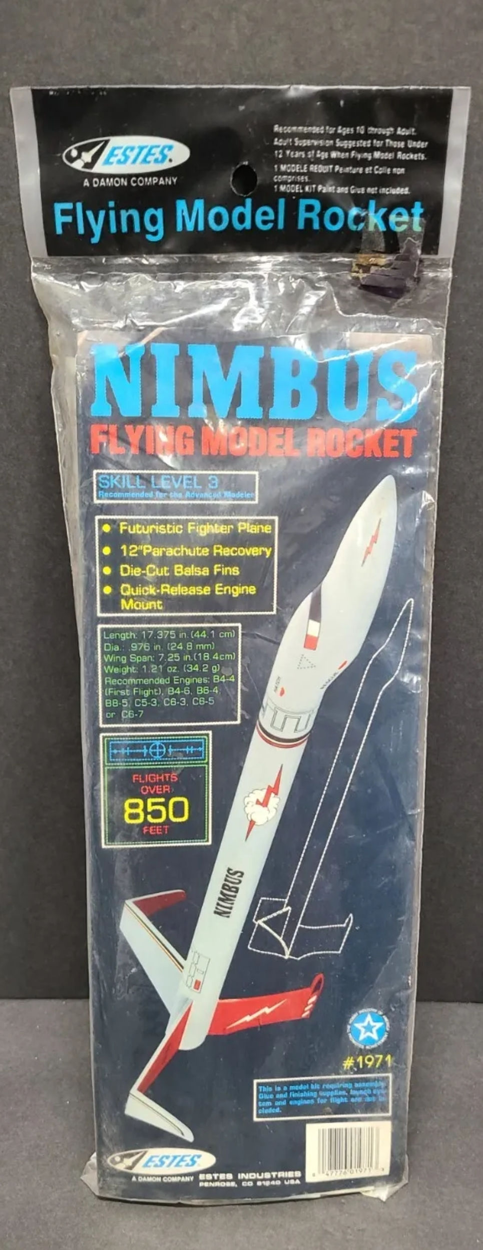 Estes Nimbus flying model rocket kit | OLLIE-OOP ROCKETRY