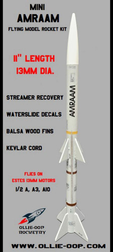 Mini AMRAAM Flying Model Rocket Kit BT-5 13mm Downscale | OLLIE-OOP ...