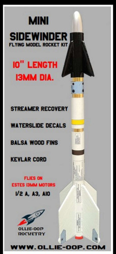Mini Sidewinder Flying Model Rocket Kit | OLLIE-OOP ROCKETRY