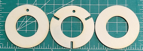 2.5 X 29mm plywood model rocket centering rings. Baltic birch. Estes PS ...