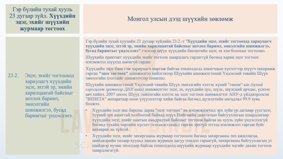 Хуульч Шувуухай Гэр бүлийн холбогдолтой хэрэг хянан шийдвэрлэх