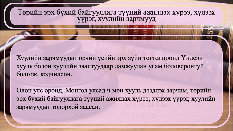Хуульч Шувуухай Захиргааны хэрэг хянан шийдвэрлэх ажиллагааны зарчим