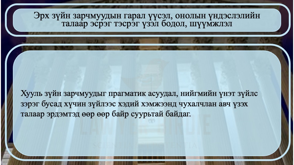 Хуульч Шувуухай Захиргааны хэрэг хянан шийдвэрлэх ажиллагааны зарчим
