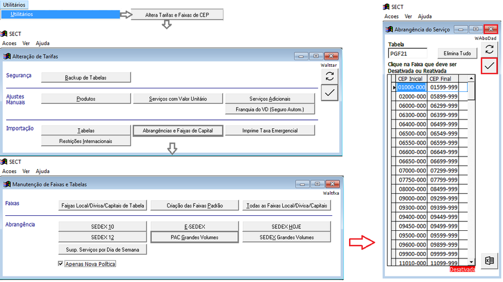 Atualização de abrangência: Sedex 12 e Sedex 10.