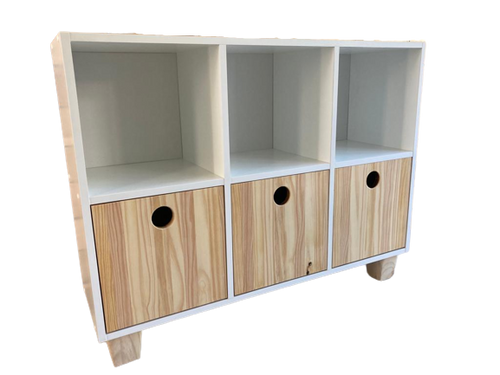 6 Cube Storage Unit with 3 Pine Boxes | Wood Marvels