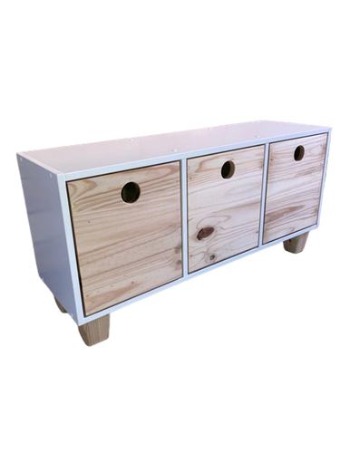 3 Cube Storage Unit with 3 Pine Boxes | Wood Marvels