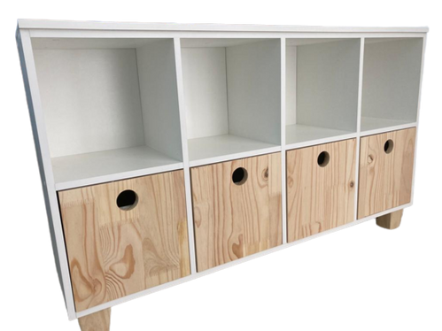 8 Cube Storage Unit with 4 Pine Boxes | Wood Marvels