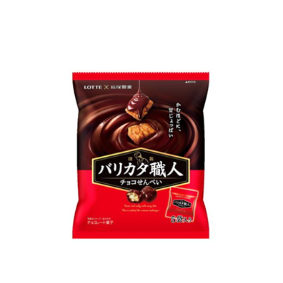Lotte Rice Cracker Coated with Milk Chocolate (Barikata Shokunin Choco ...