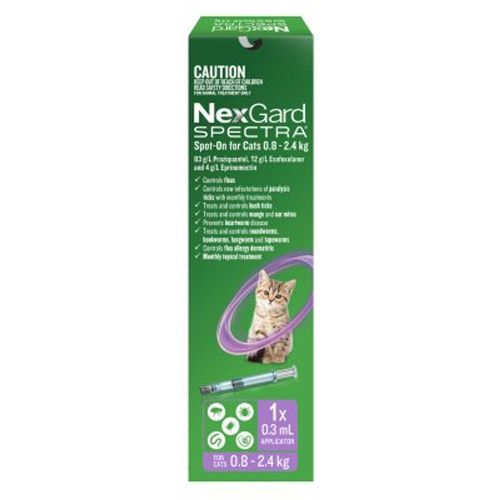 Nexgard Spectra Cat For Small Cats and kittens 0.8 - 2.5kg -Single dose ...