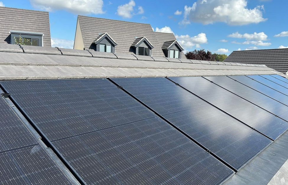 Flush mount Solar PV being installed on a new build home in Boston