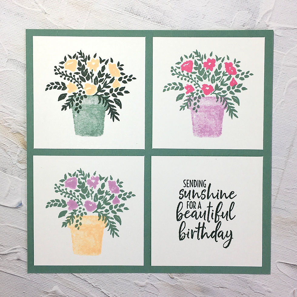 Casually crafting design team - blog hop - Colour challenge - Flower pots