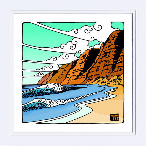 Polihale 10"x10" Paper Print in Double White Mat. | Troy Carney Art