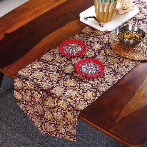 Kalamkari Table Runner & Madhubani Coasters Gift Set | jhappi - Hug of Hope