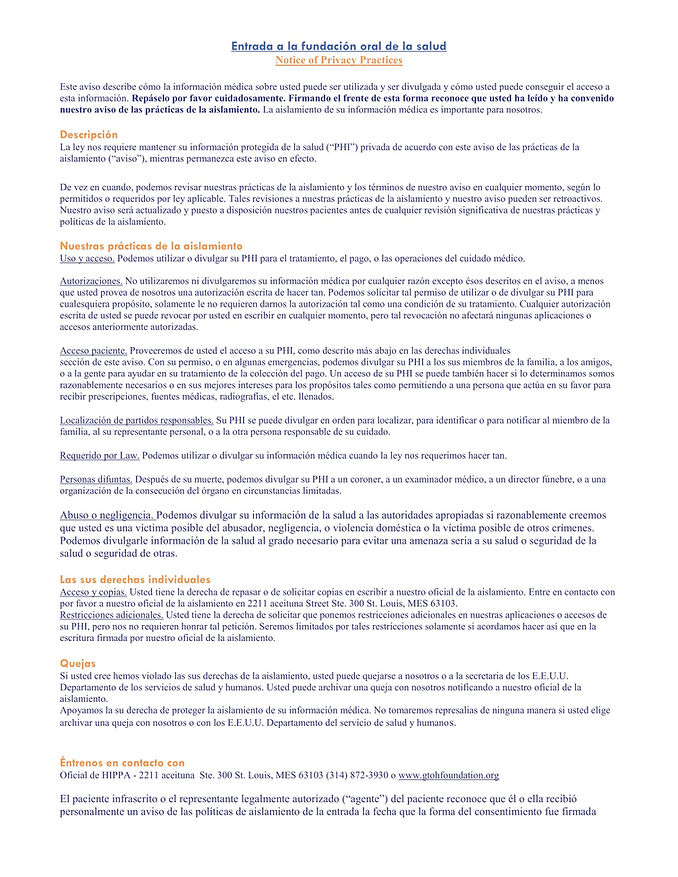 Consent Form (Spanish) | GTOHF