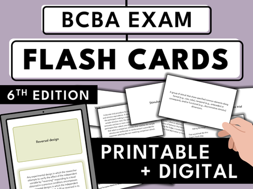 BCBA Exam Flash Cards | 6th Edition | Digital + Printable | Terms ...