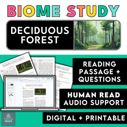 Deciduous Forest | Biome Study | Reading Passage + Question Set | Fresh ...