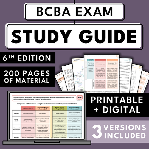 BCBA Exam Study Guide | 6th Edition 2024 | ABA Behavior Analysis Certification | Fresh Wave ...