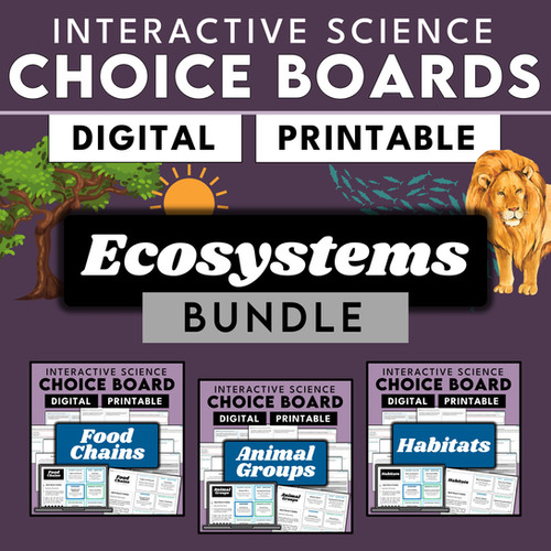 Ecosystems | Bundle of Three (3) Science Choice Boards | Fresh Wave ...