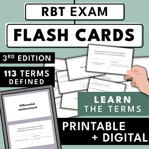 RBT Flash Cards for Exam | 2025 Update | ABA Terms Definitions ...