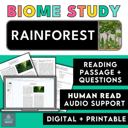 Rainforest | Biome Study | Reading Passage + Question Set | Fresh Wave ...