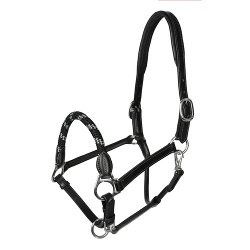 Acavallo Anatomical Leather & Rope Halter | tackshop.co.nz