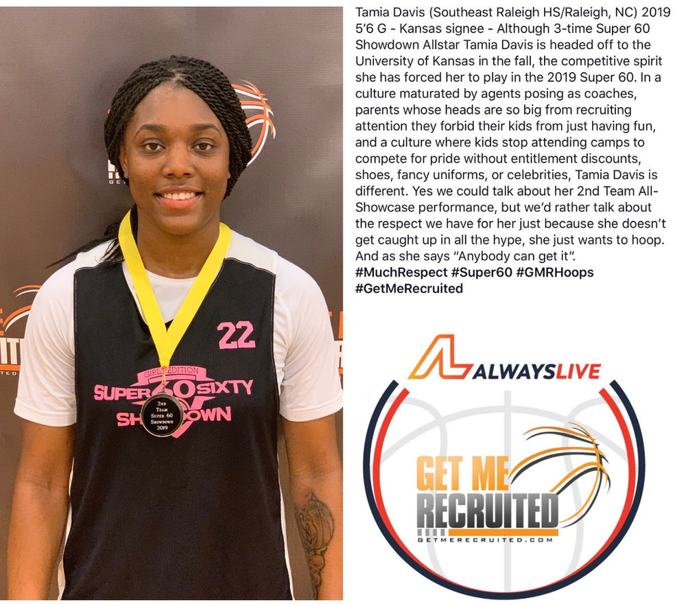 Tamia Davis 5'6 G 2019 (Southeast Raleigh HS/Raleigh, NC)