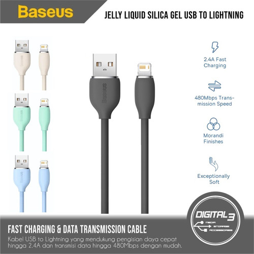 Baseus Jelly Liquid Silica Gel Cable USB to Lightning Kabel Fast ...